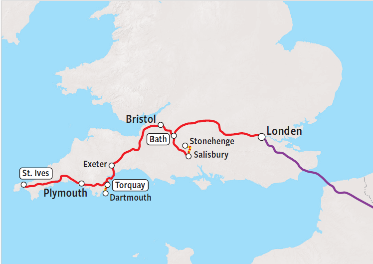 Groepsreis Zuid-Engeland 1e klas | Groepsrondreizen per trein